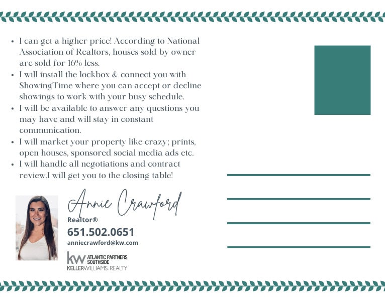 FSBO Real Estate Postcard Template Design | FSBO | Real Estate ...