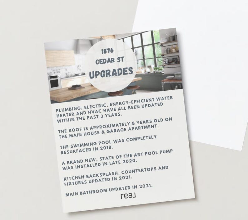 Real Estate Upgrade List Template Design | Realtor Templates | Real ...