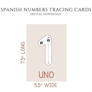Spanish Numbers Tracing Cards, Number Tracing, Letter Tracing ...