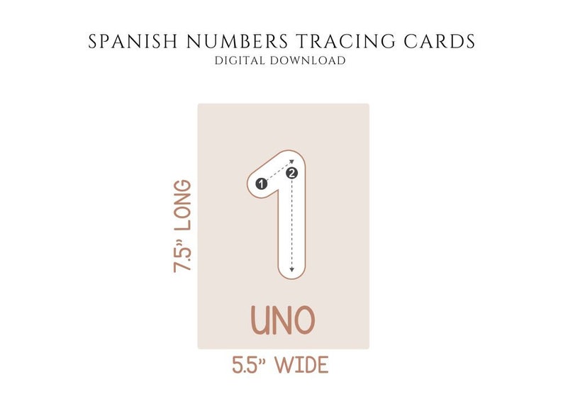 Spanish Numbers Tracing Cards, Number Tracing, Letter Tracing ...