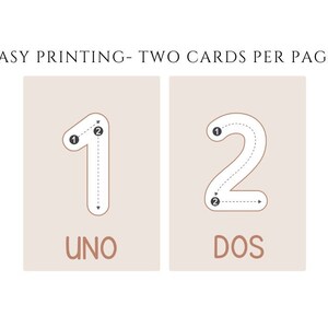Spanish Numbers Tracing Cards, Number Tracing, Letter Tracing ...
