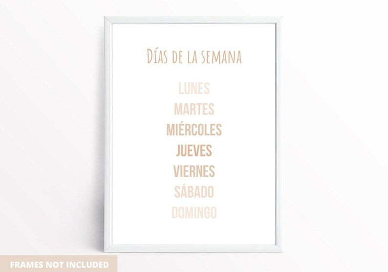 Spanish Days, Months, Weather Set of 3, Preschool, Playroom, Nursery ...