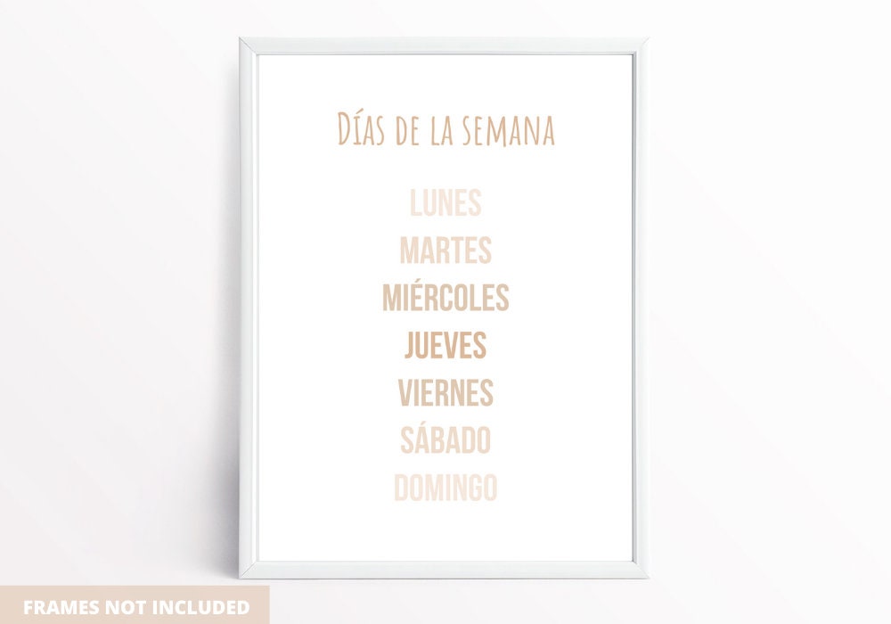 Spanish Days, Months, Weather Set of 3, Preschool, Playroom, Nursery ...