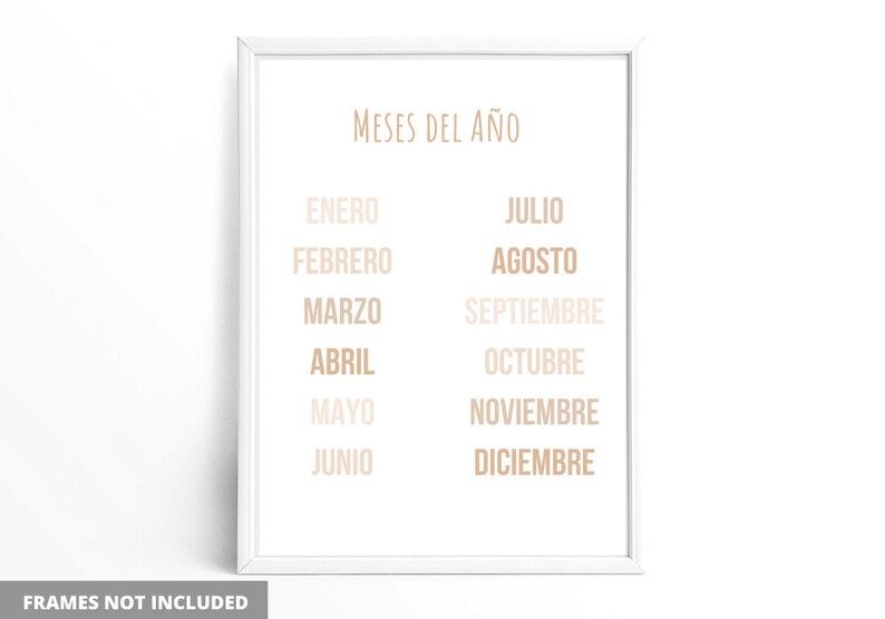 Spanish Learning Bundle Set of 5, Homeschool Art, Educational Prints ...