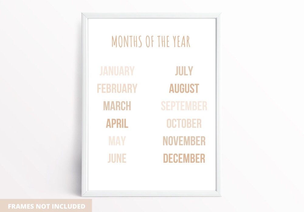 Days, Months, Weather English Set of 3, Preschool, Playroom, Nursery ...