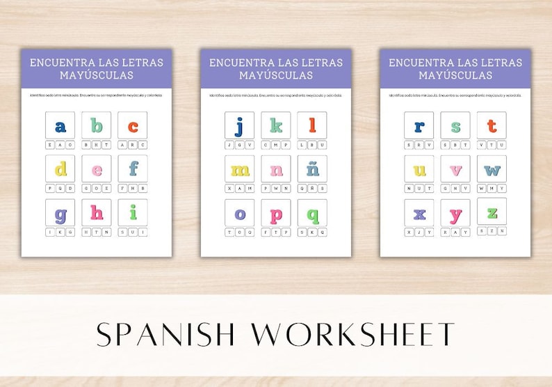 Spanish Worksheet Uppercase and Lowercase Letters- Preschool Spanish ...