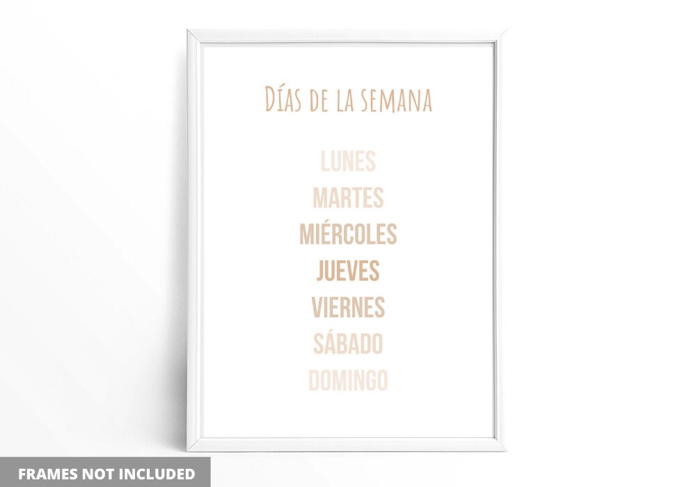 Spanish Learning Bundle Set of 5, Homeschool Art, Educational Prints ...