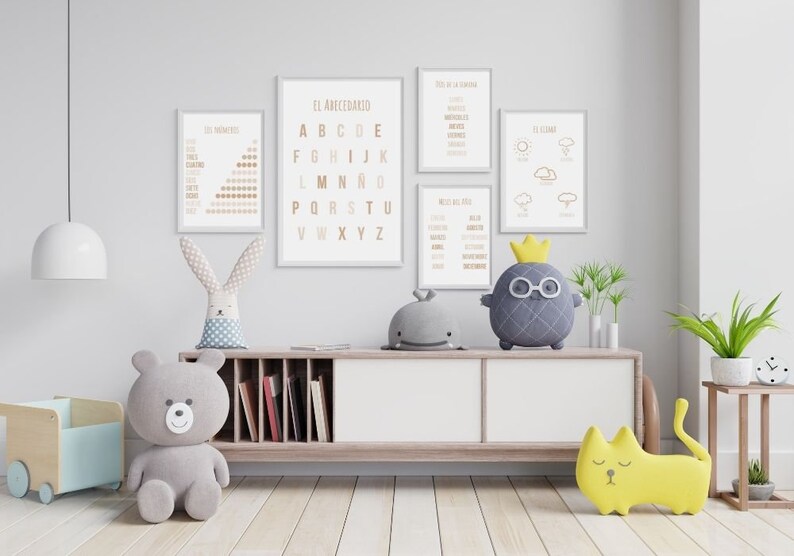 Spanish Learning Bundle Set of 5, Homeschool Art, Educational Prints ...