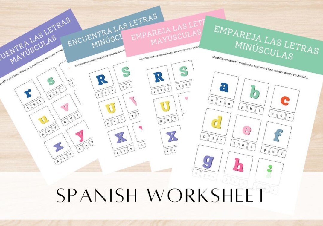 Spanish Worksheet Uppercase and Lowercase Letters- Preschool Spanish ...