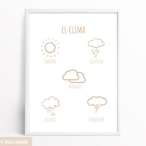 Spanish Days, Months, Weather Set of 3, Preschool, Playroom, Nursery ...