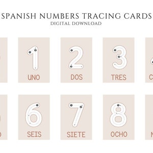 Spanish Numbers Tracing Cards, Number Tracing, Letter Tracing ...