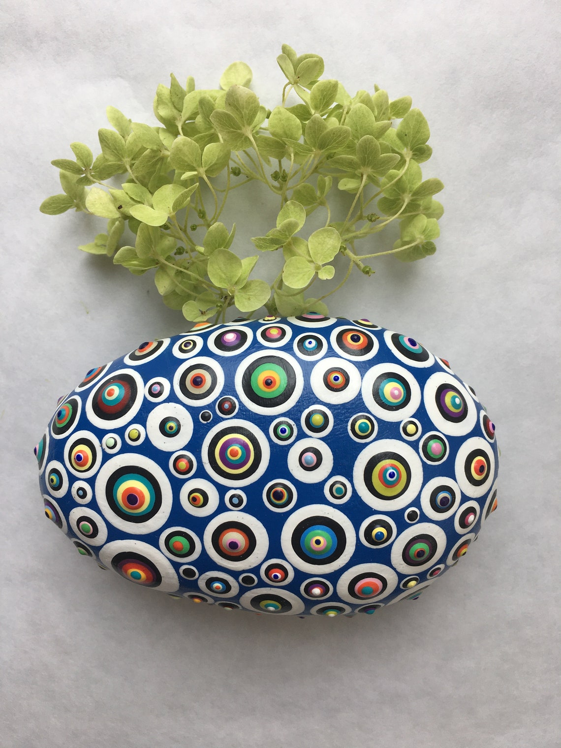 Abstract Dotted Dot Art Hand Painted Natural Stone - Etsy