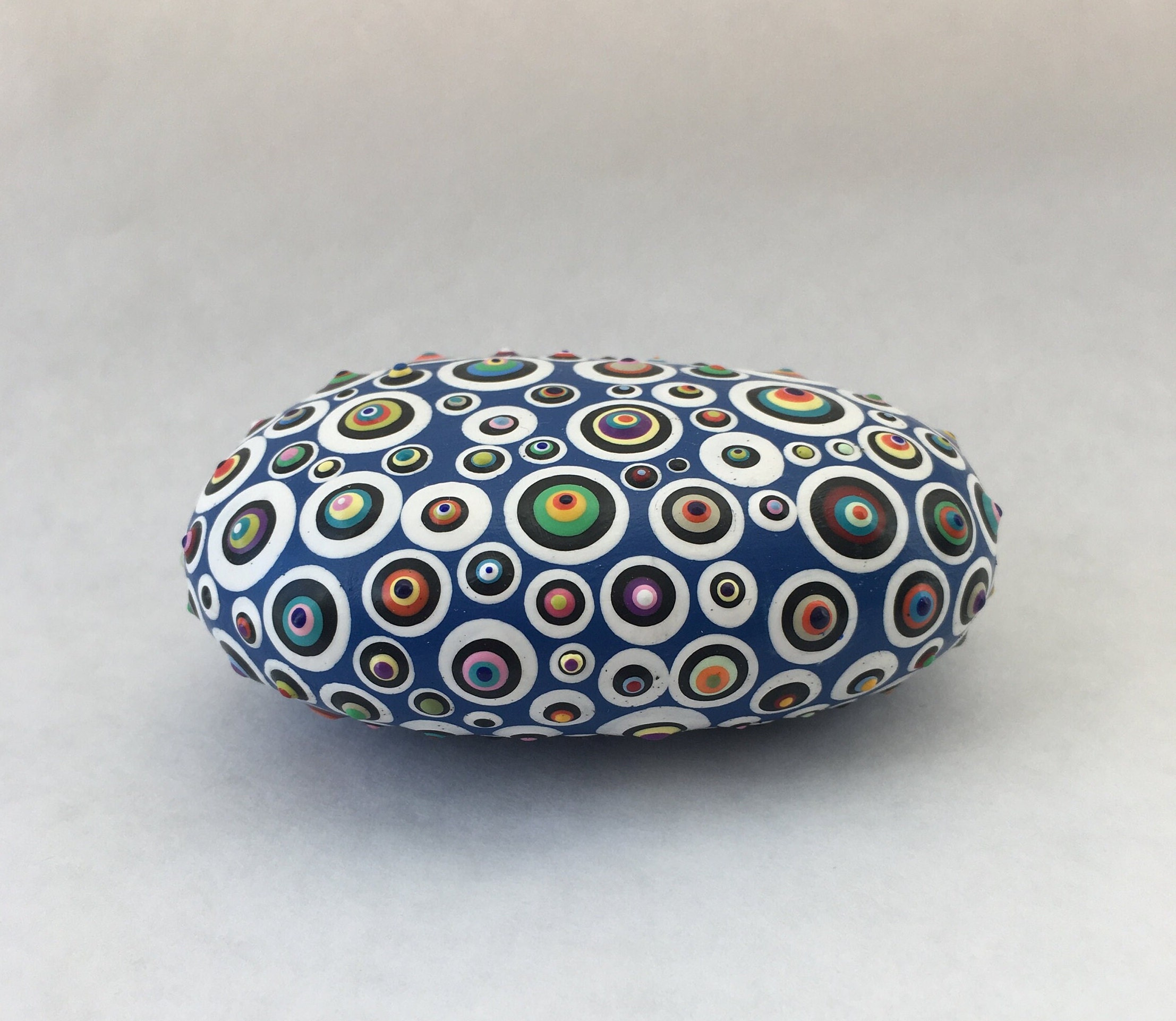 Abstract Dotted Dot Art Hand Painted Natural Stone - Etsy