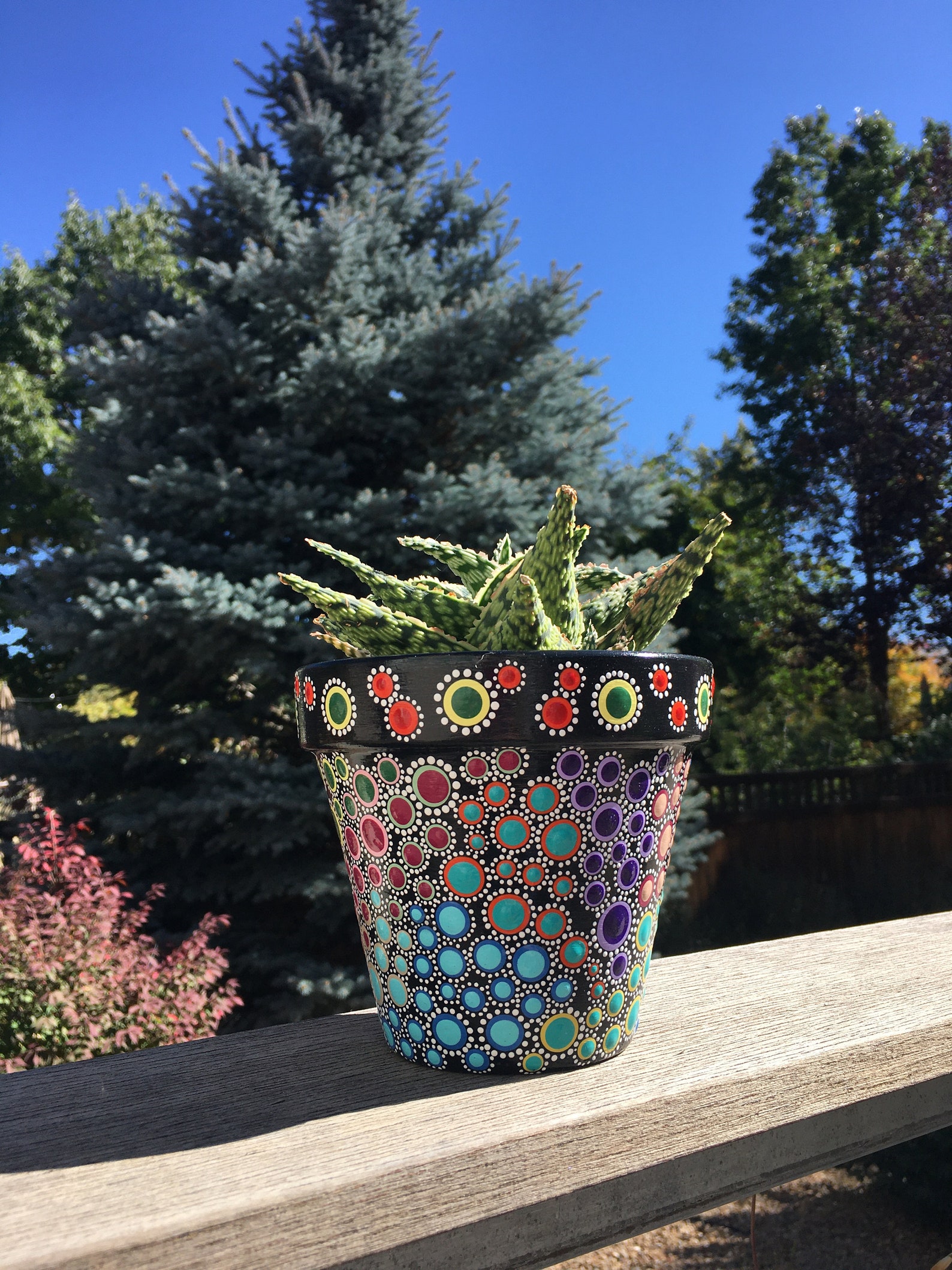 Stylized, Dot Art, Hand Painted, Terracotta Pot, Clay Pot, Dotted, One ...