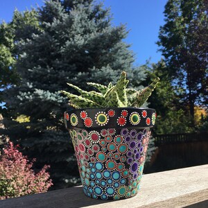 Stylized, Dot Art, Hand Painted, Terracotta Pot, Clay Pot, Dotted, One ...