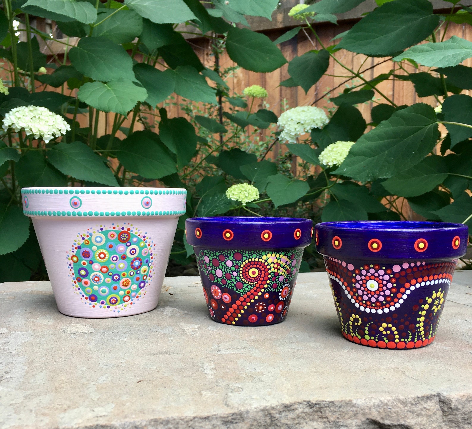 Stylized, Dot Art, Hand Painted, Terracotta Pot, Clay Pot, Dotted, One ...