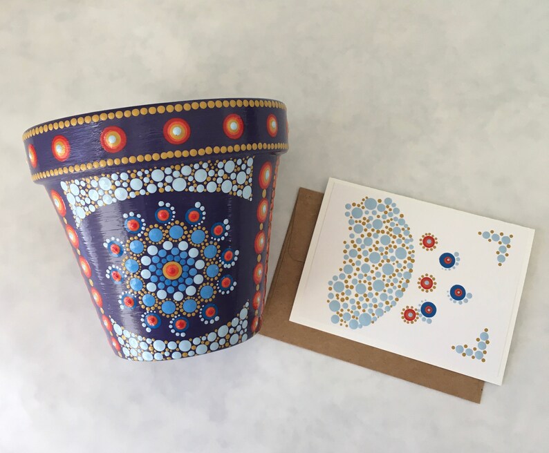 Stylized, Dot Art, Hand Painted, Terracotta Pot, Clay Pot, Dotted, One ...