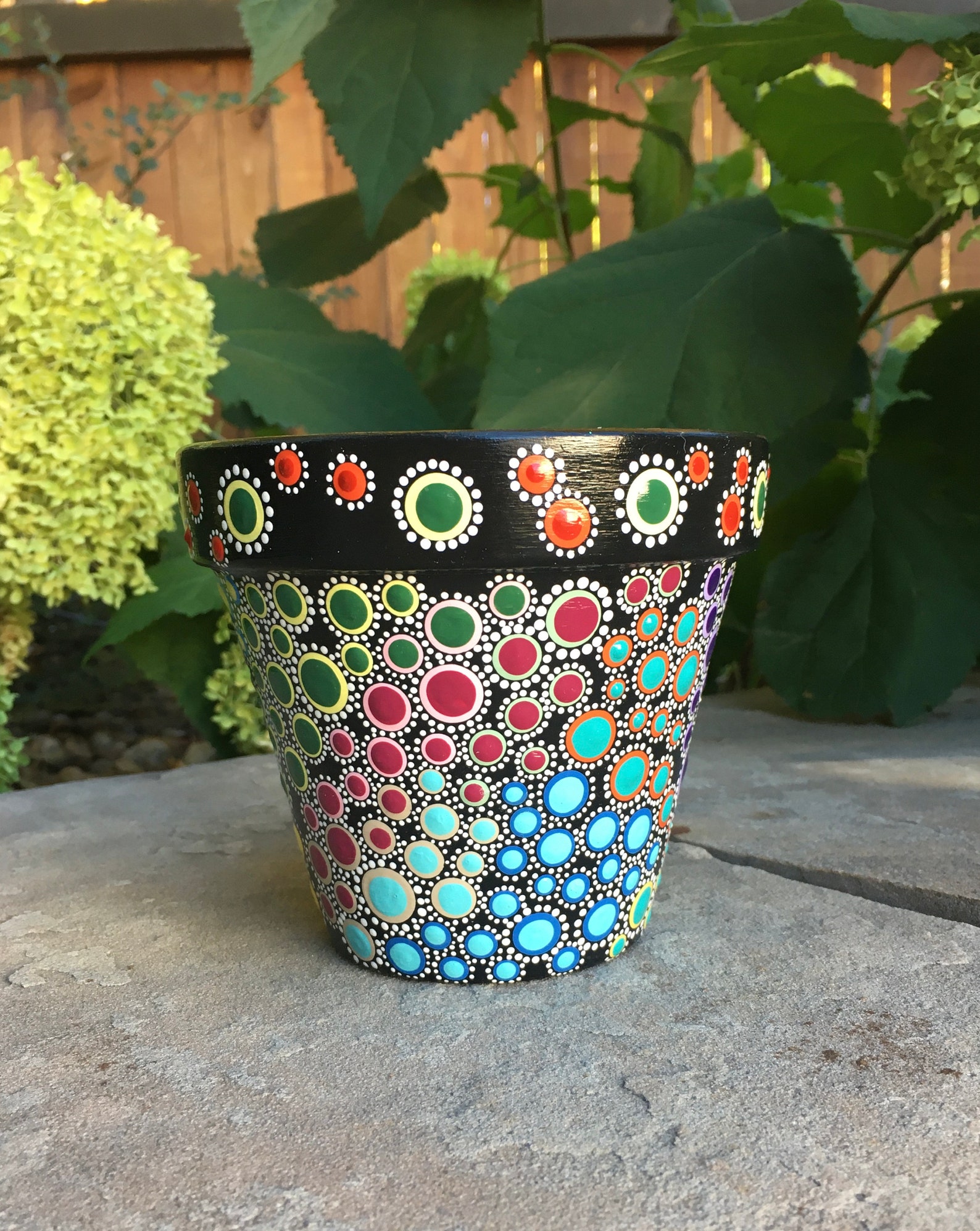 Stylized, Dot Art, Hand Painted, Terracotta Pot, Clay Pot, Dotted, One ...