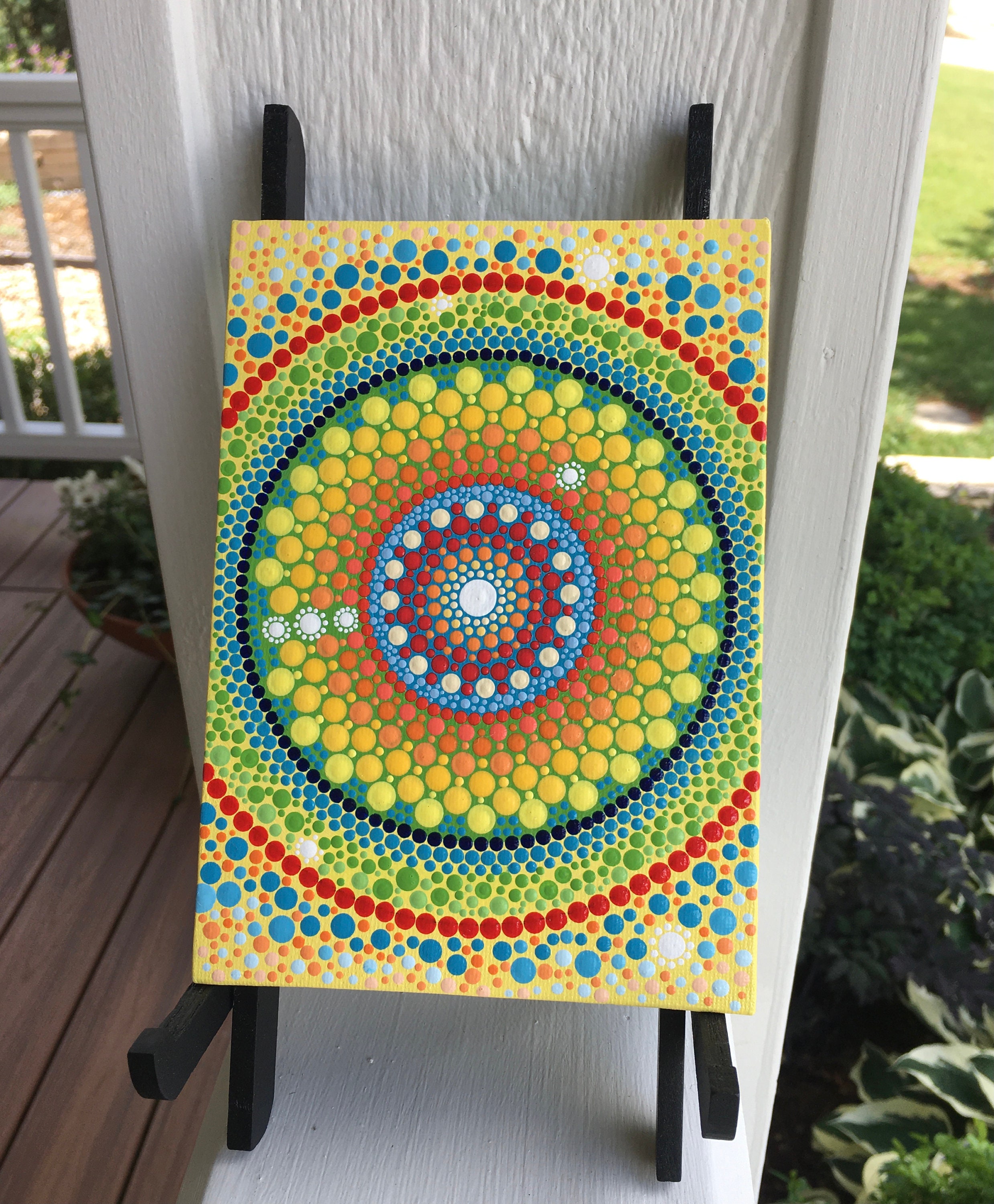 Mandala Dot Art Hand Painted Canvas, Canvas Panel - Etsy