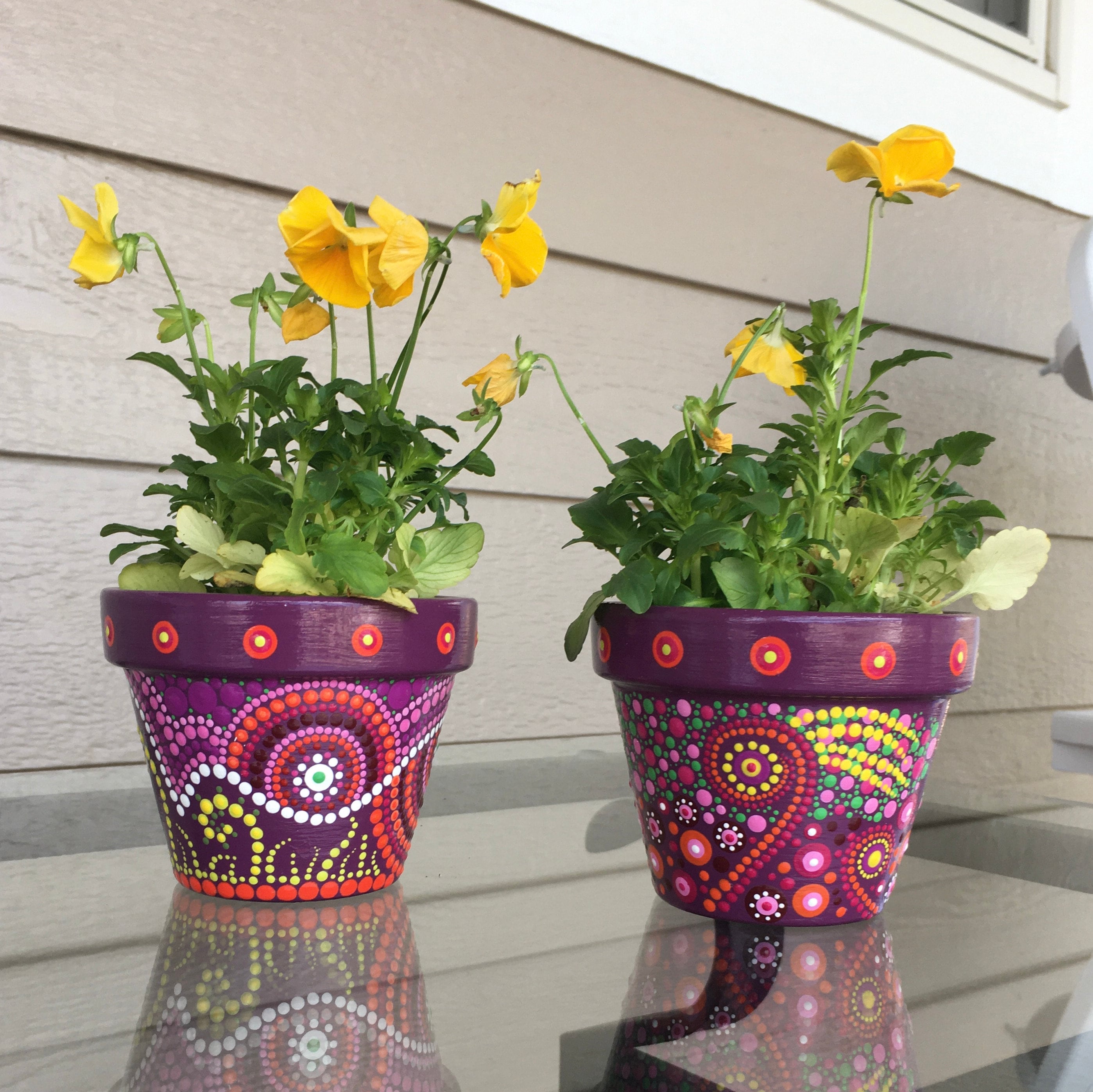 Stylized, Dot Art, Hand Painted, Terracotta Pot, Clay Pot, Dotted, One ...