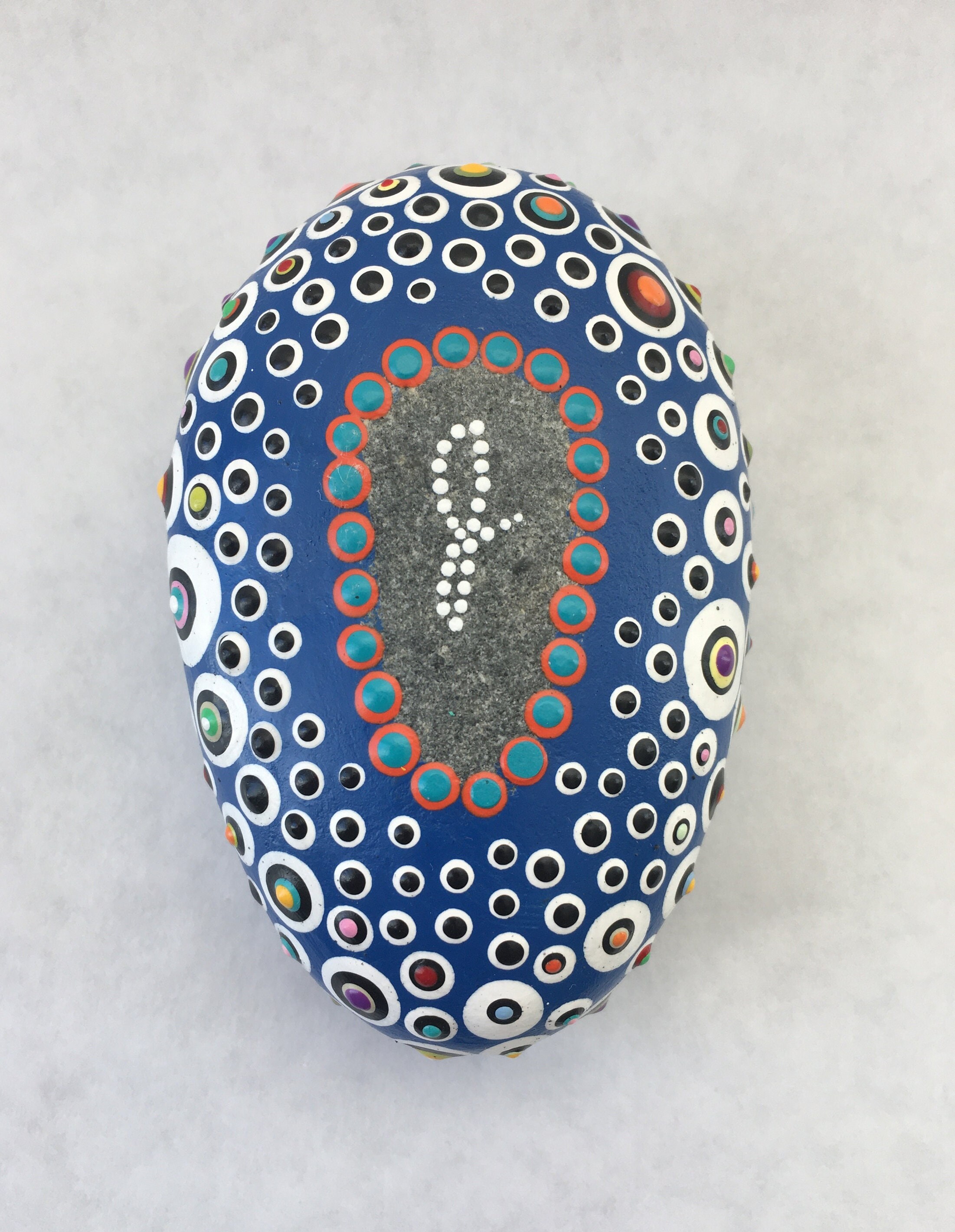 Abstract Dotted Dot Art Hand Painted Natural Stone - Etsy