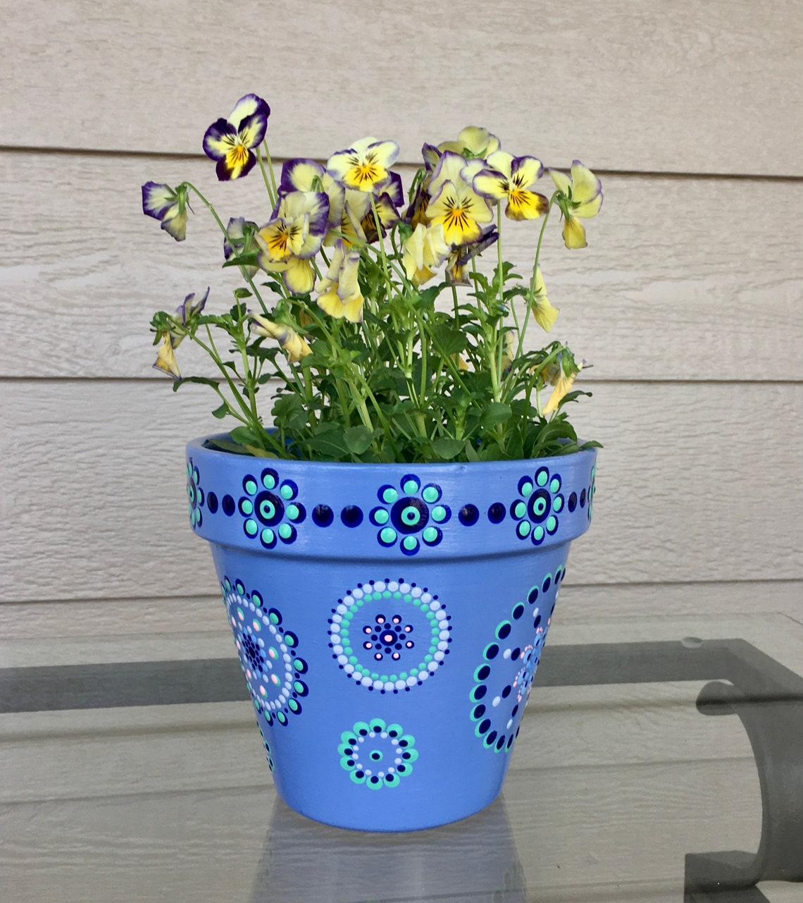 Stylized, Dot Art, Hand Painted, Terracotta Pot, Clay Pot, Dotted, One ...
