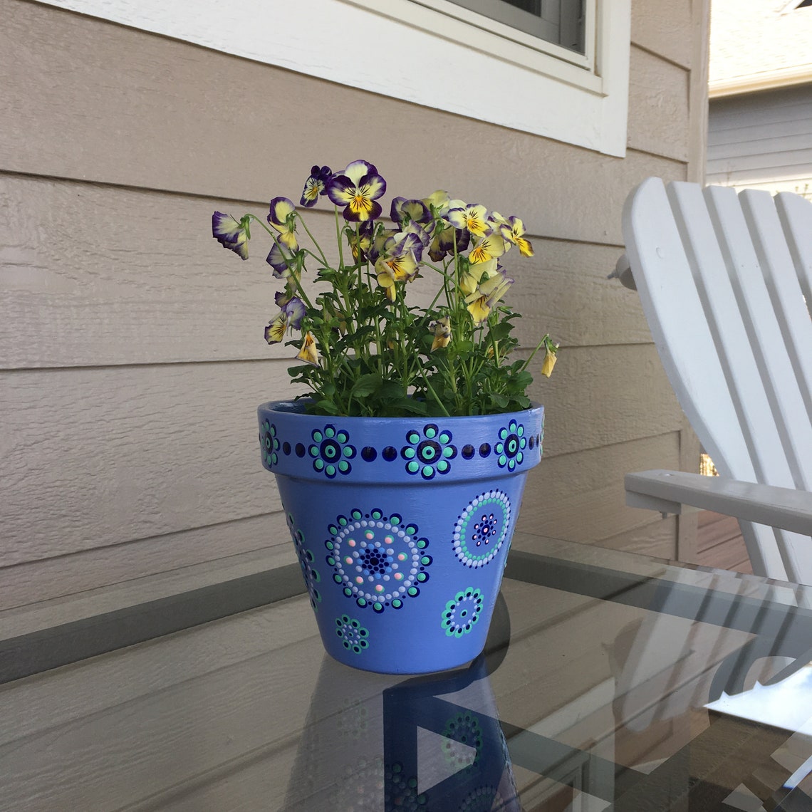 Stylized, Dot Art, Hand Painted, Terracotta Pot, Clay Pot, Dotted, One ...