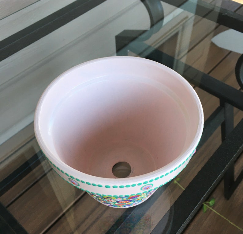 Stylized, Dot Art, Hand Painted, Terracotta Pot, Clay Pot, Dotted, One ...