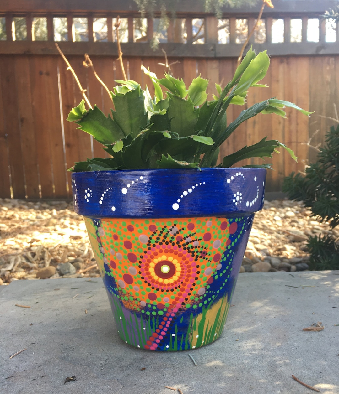 Stylized, Dot Art, Hand Painted, Terracotta Pot, Clay Pot, Dotted, One ...