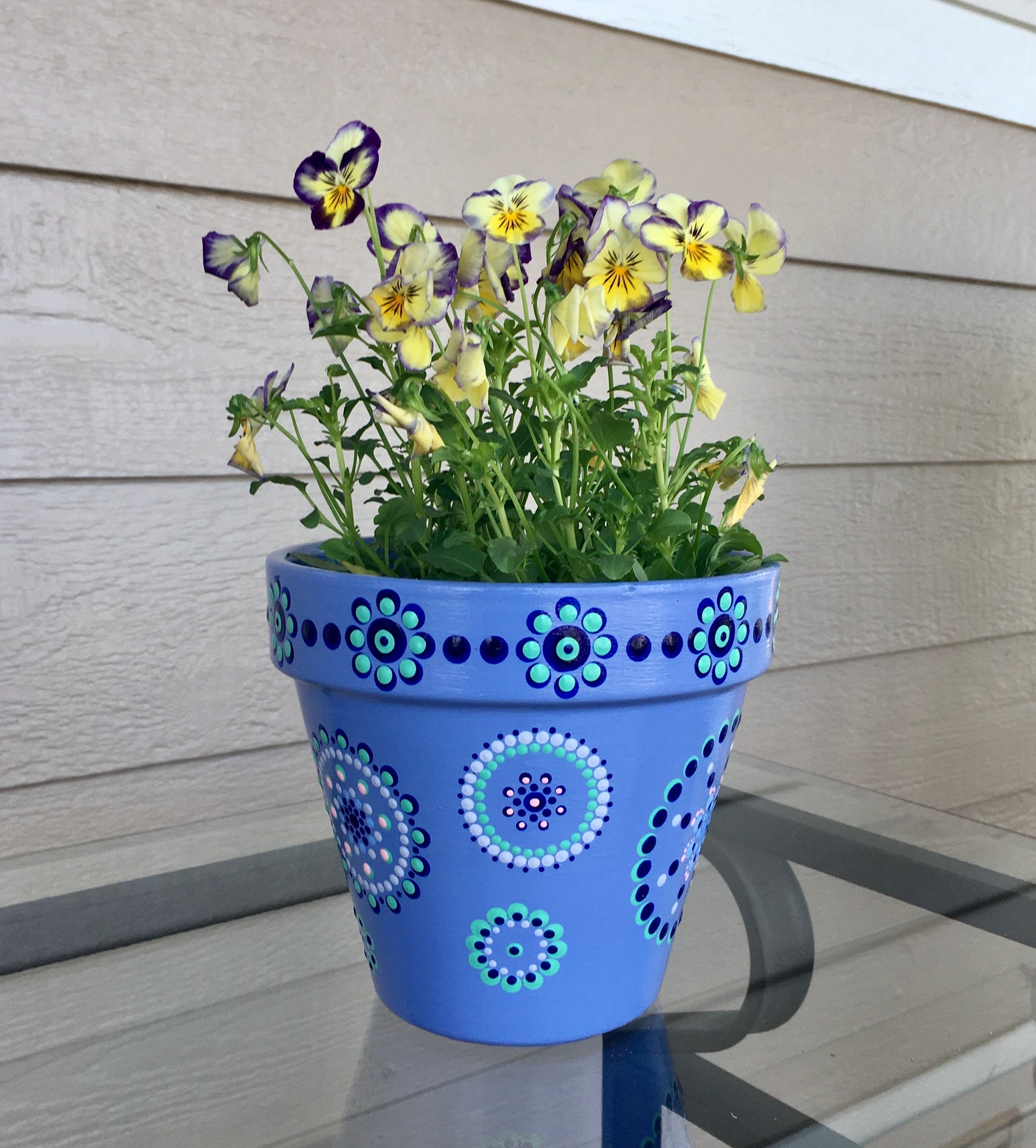 Stylized, Dot Art, Hand Painted, Terracotta Pot, Clay Pot, Dotted, One ...