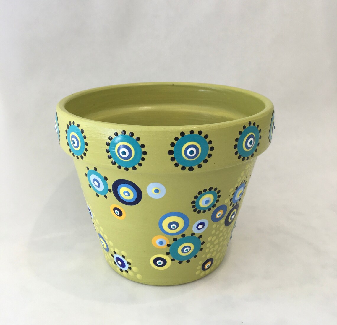 Stylized, Dot Art, Hand Painted, Terracotta Pot, Clay Pot, Dotted, One ...