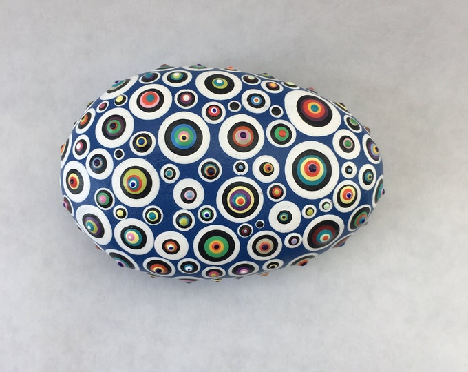Abstract, Dotted, Dot Art, Hand Painted, Natural Stone, Dot-on-dot ...