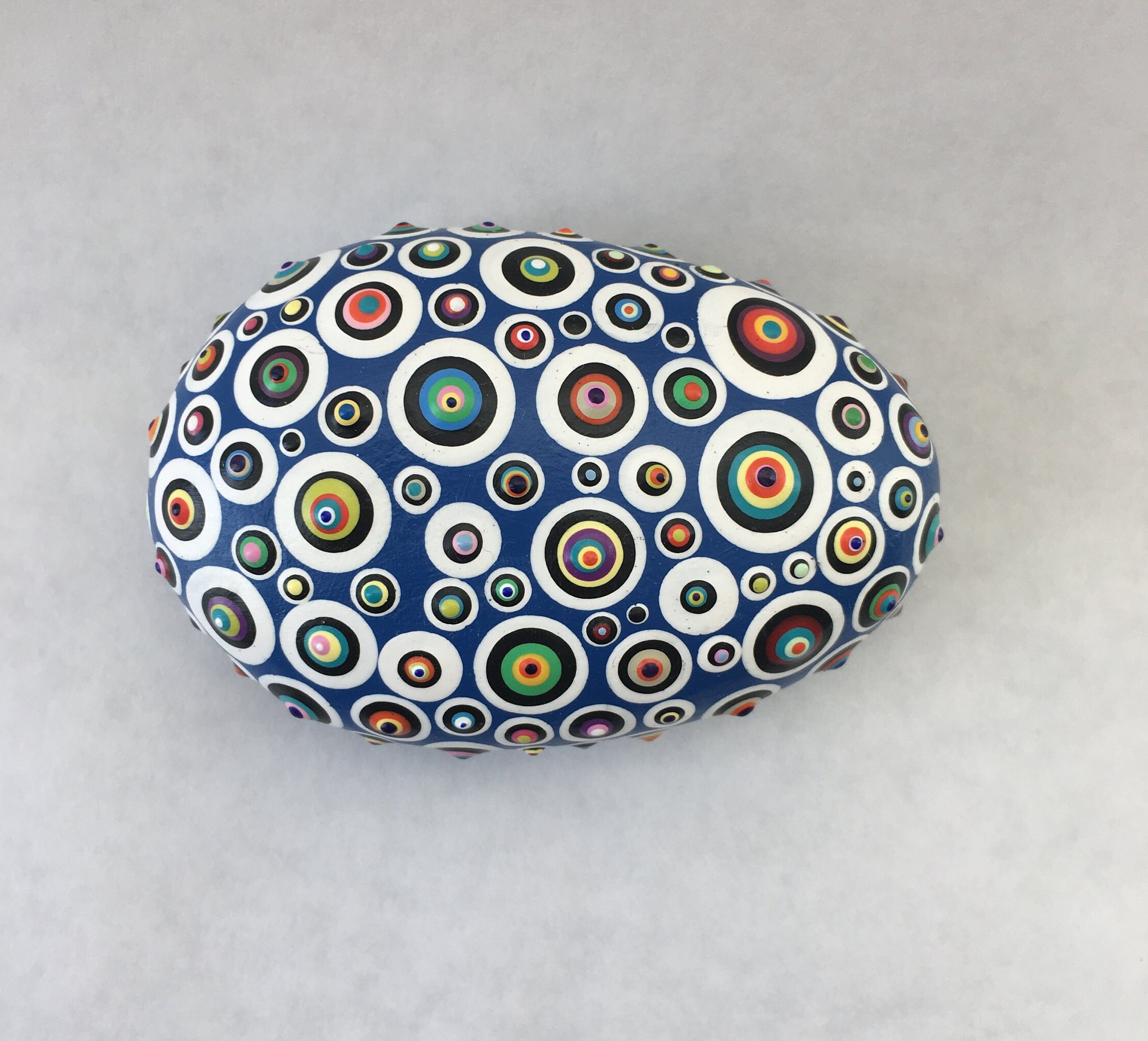 Abstract Dotted Dot Art Hand Painted Natural Stone - Etsy