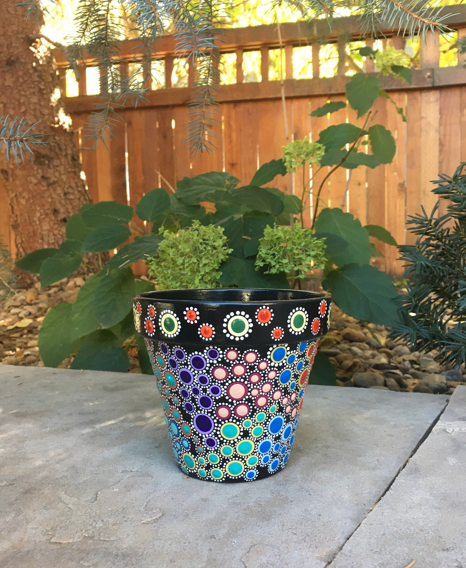 Stylized, Dot Art, Hand Painted, Terracotta Pot, Clay Pot, Dotted, One ...