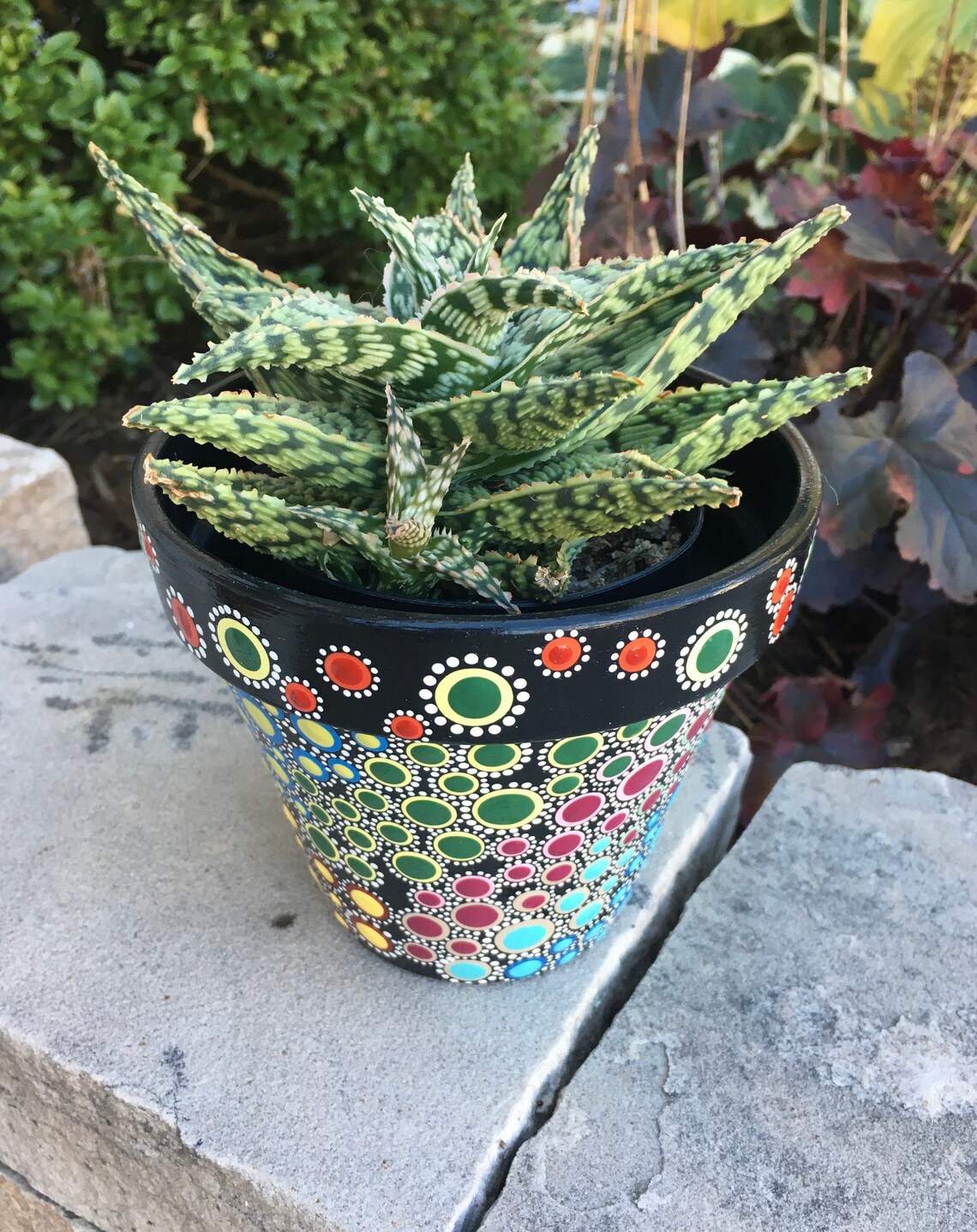 Stylized, Dot Art, Hand Painted, Terracotta Pot, Clay Pot, Dotted, One ...