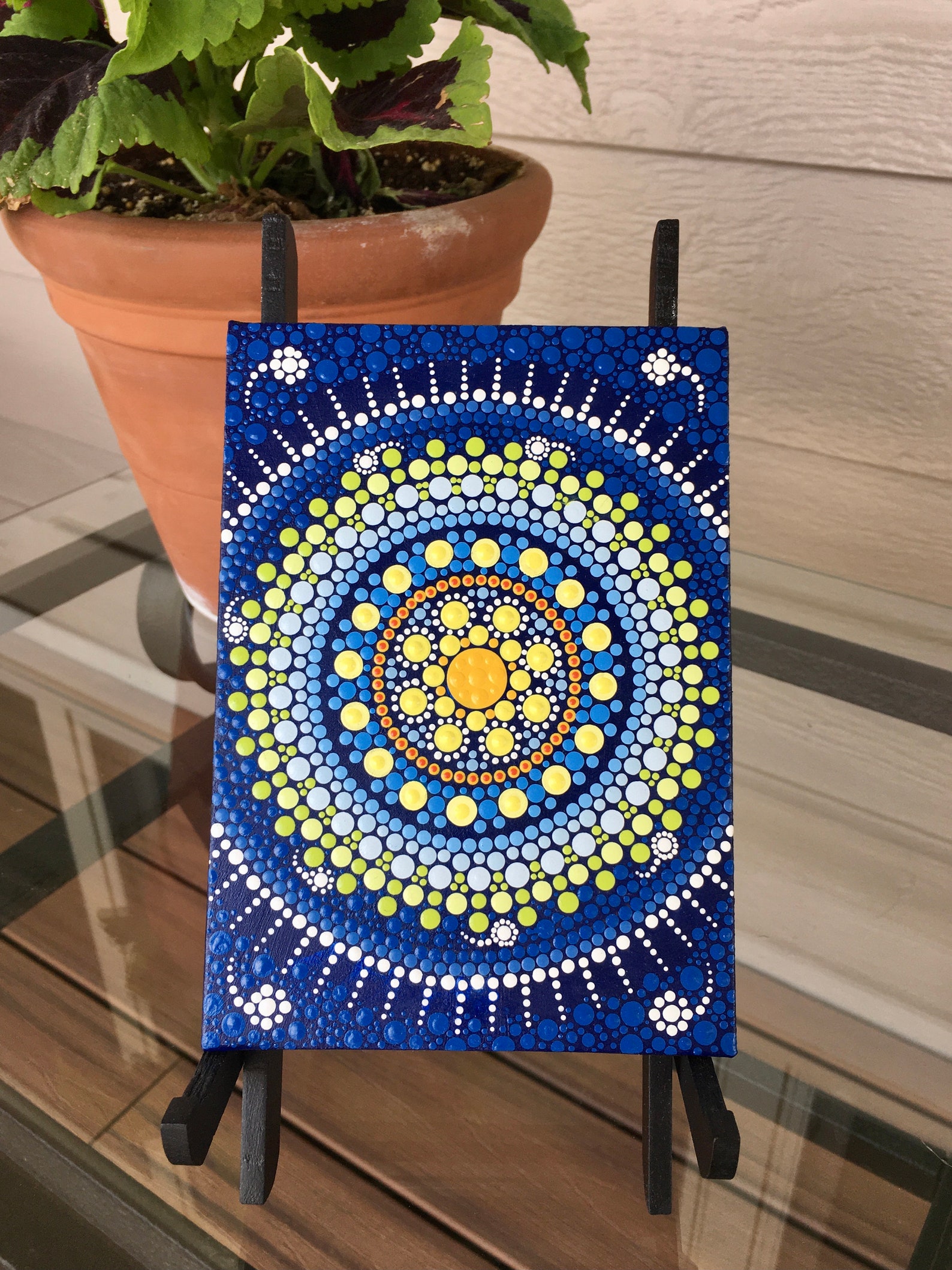 Mandala Dot Art Hand Painted Canvas, Canvas Panel - Etsy