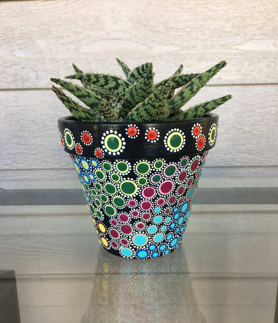 Stylized, Dot Art, Hand Painted, Terracotta Pot, Clay Pot, Dotted, One ...