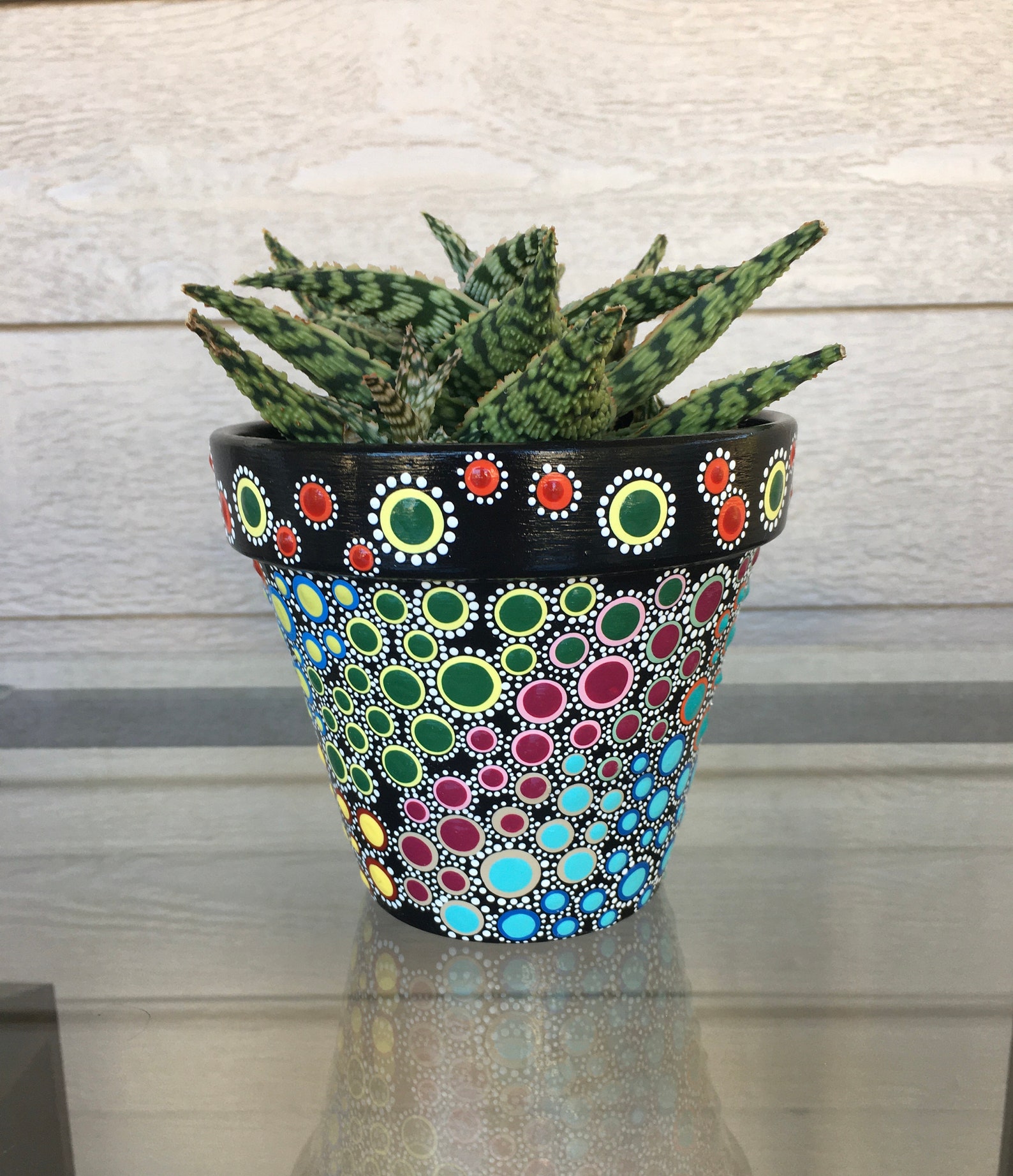 Stylized, Dot Art, Hand Painted, Terracotta Pot, Clay Pot, Dotted, One ...