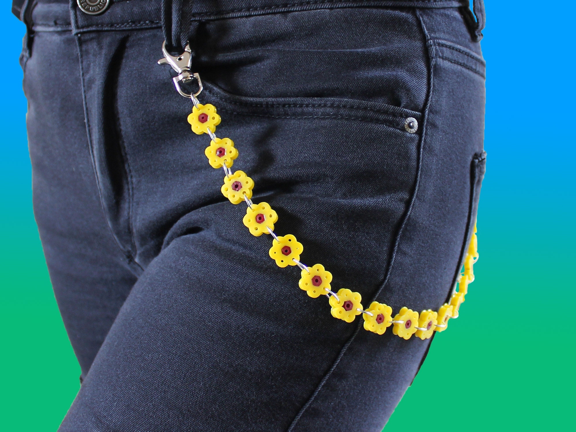 Flower Chain Belt Perler Sunflower Belt Chain Hama Belt - Etsy