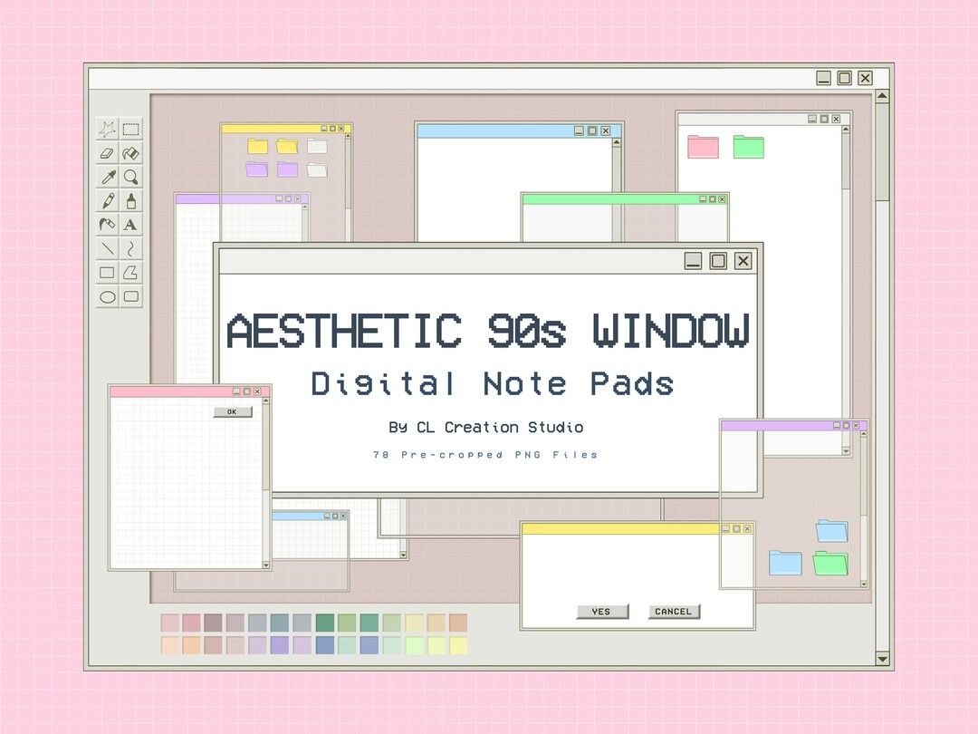 Aesthetic Lofi 90s Window Digital Note Pads | Digital Sticky Note | for ...