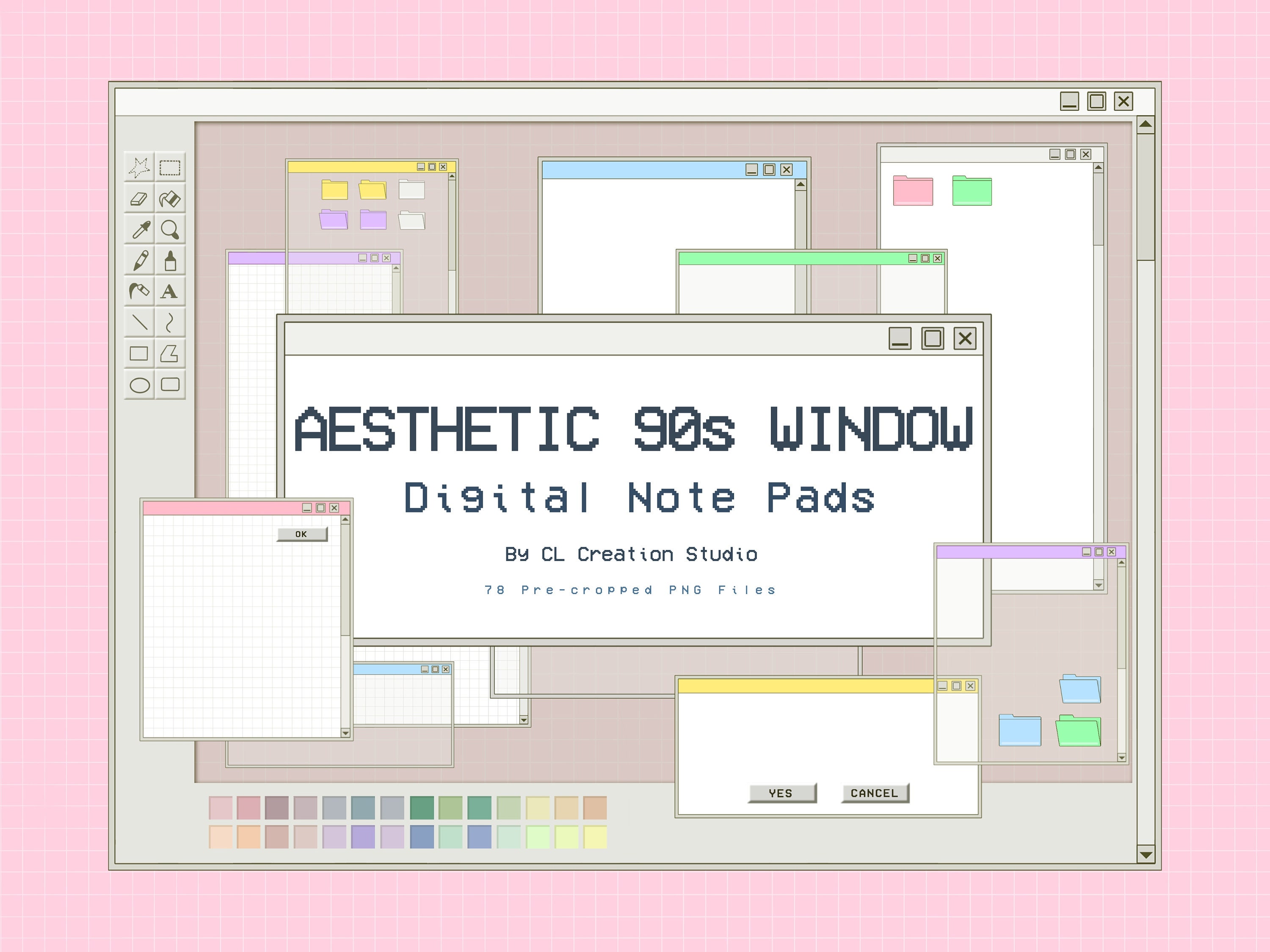 Aesthetic Lofi 90s Window Digital Note Pads Digital Sticky - Etsy
