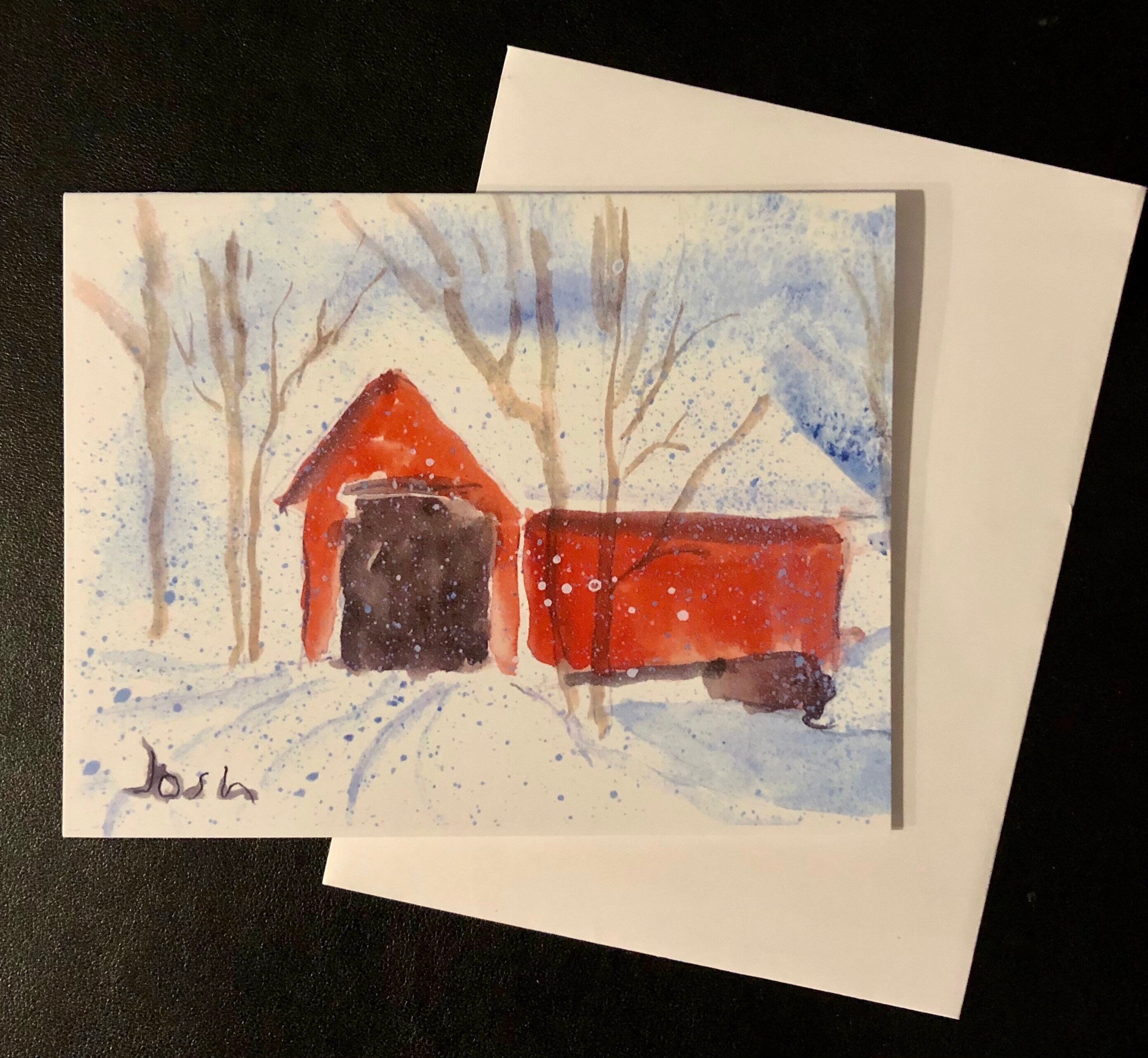 8 Christmas Cards : Hand Painted Watercolor Variety Pack Holiday Cards ...