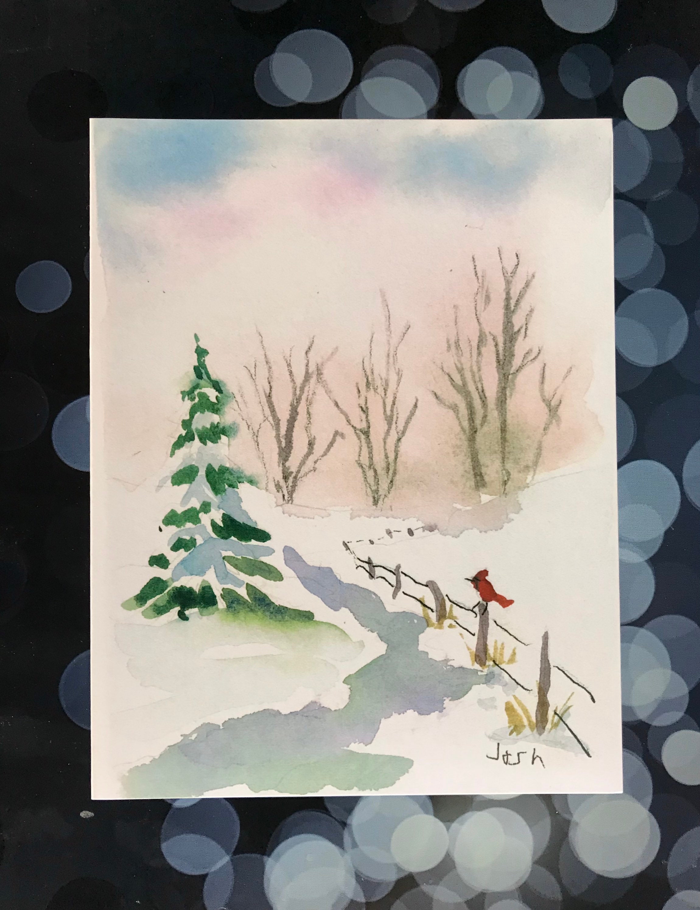 8 Christmas Cards : Hand Painted Watercolor Variety Pack Holiday Cards ...