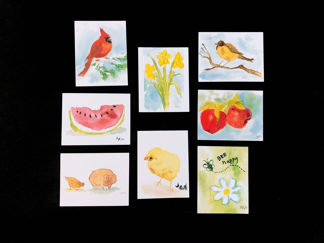 Farm Life Cards With Blank Interiors : Bulk Set of Eight Multipurpose ...