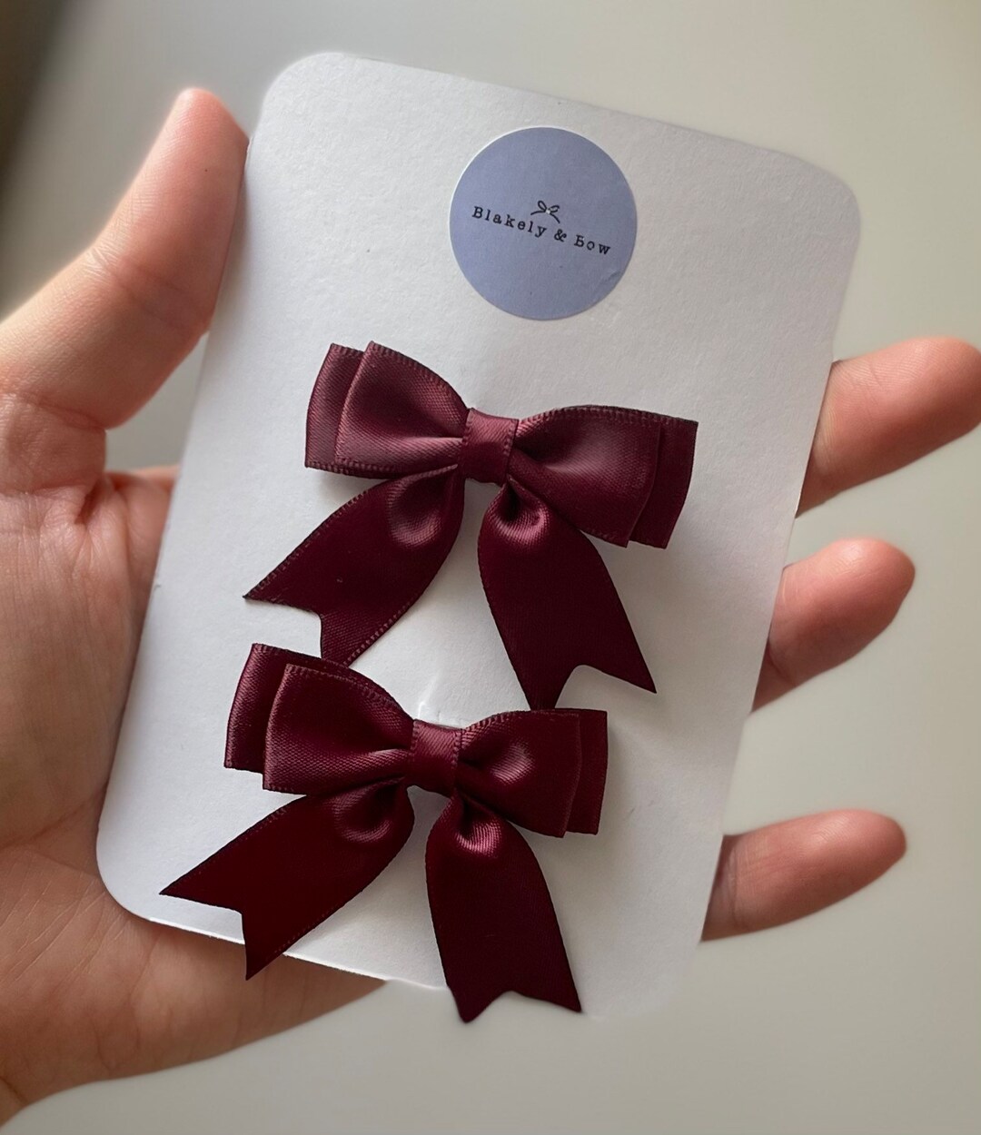 BURGUNDY HAIRBOWS Autumn Hair Bows Clips Double Bows - Etsy