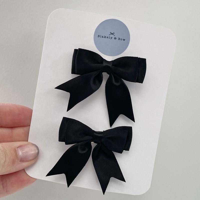 Black Hair Clip Ribbon - Etsy UK