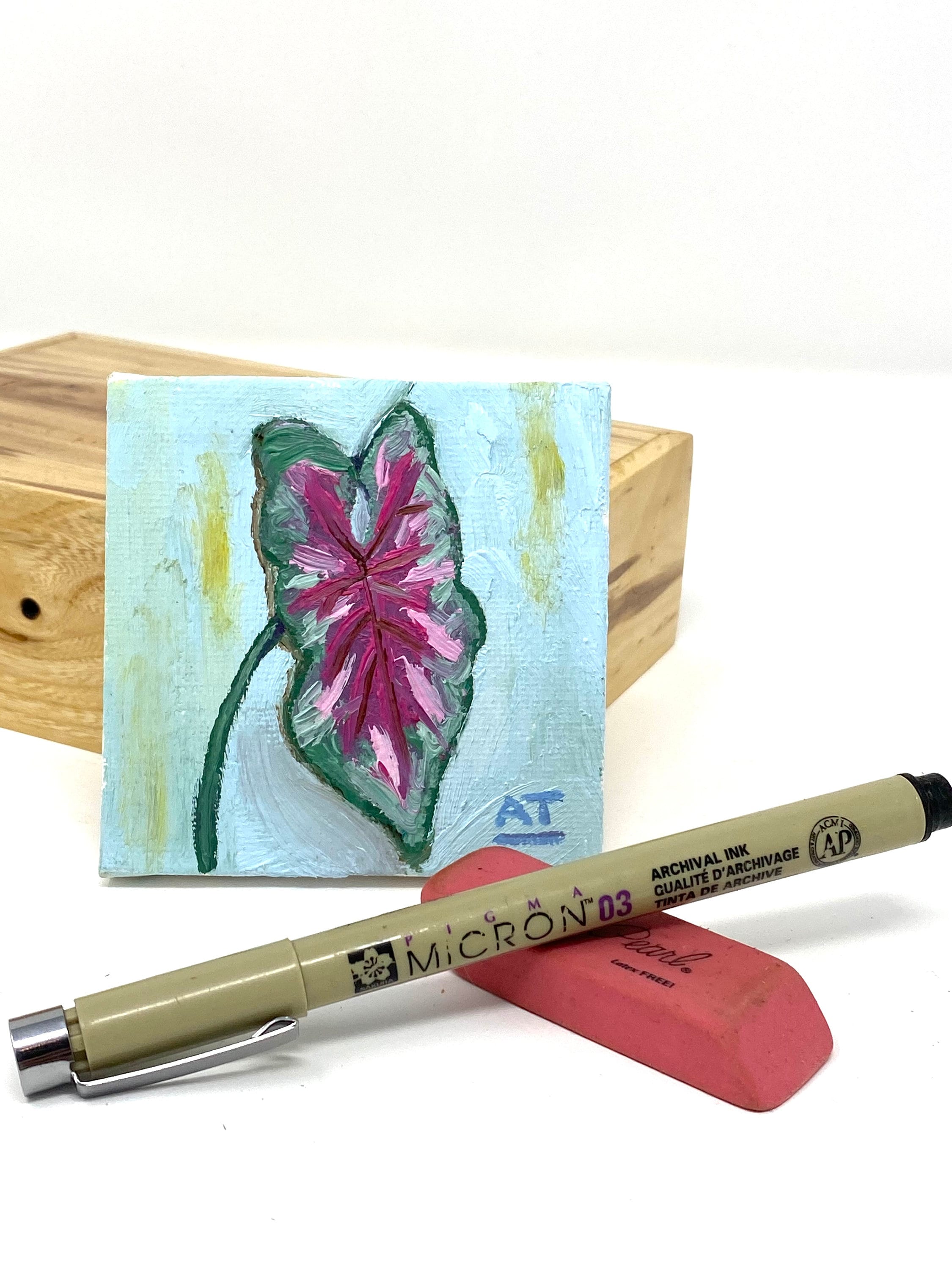 Small Caladium Oil Painting on Canvas - Etsy