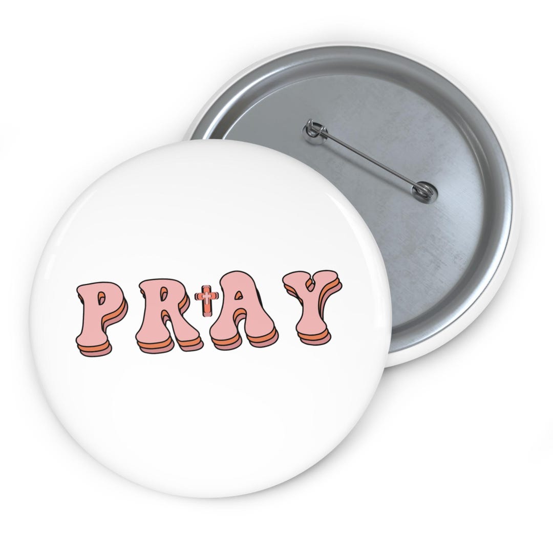 Retro Christian Pray Pin Button: Pink Religious Brooch - Etsy