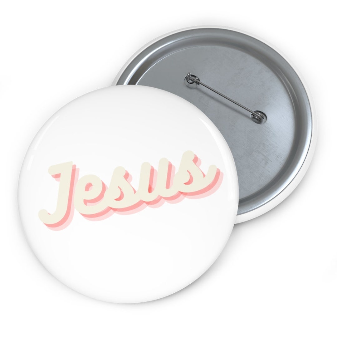 Christian Jesus Retro Pin Button Women Pink - Etsy