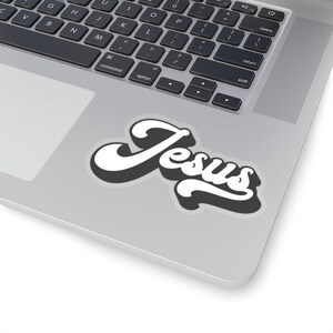 Christian Jesus Retro Text Sticker - Etsy